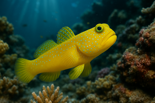 Yellow Prawn Goby / Yellow Watchman Goby – Chennai Marine Aquarium